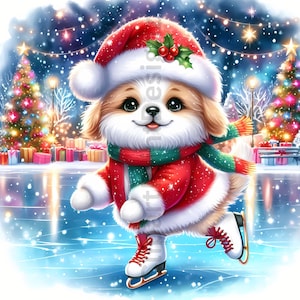 Cute Christmas Dogs Clipart Bundle, Xmas Dog Clip Art Images ...