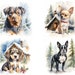 20 Cute Winer Dog Breeds, Watercolor Clipart Bundle, High Quality Pngs ...