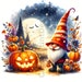 Cute Halloween Gnomes Clipart Bundle, Watercolor Gnome Clip Art Images ...
