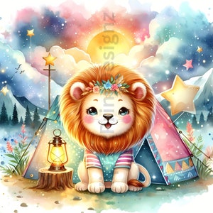 Cute Summer Animals Clipart Bundle, Watercolor Clip Art Images, High ...