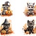 Watercolor Halloween Animal Clipart Bundle, 20 Cute Halloween Images ...