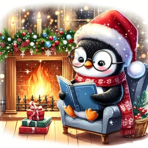 Cute Christmas Penguins Clipart Bundle, Xmas Penguin Clip Art Images ...