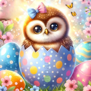 Watercolor Easter Owl Clipart, Whimsical Animal Images, Cute High ...