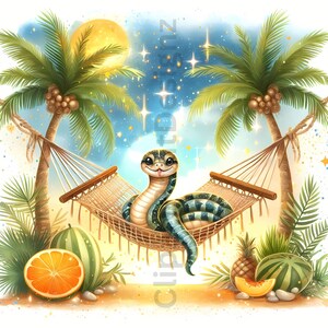 Cute Summer Snakes Clipart Bundle, Watercolor Snake Clip Art Images ...