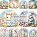 Cute Easter Bunnies Clipart Bundle, Watercolor Clip Art Images, 20 High ...