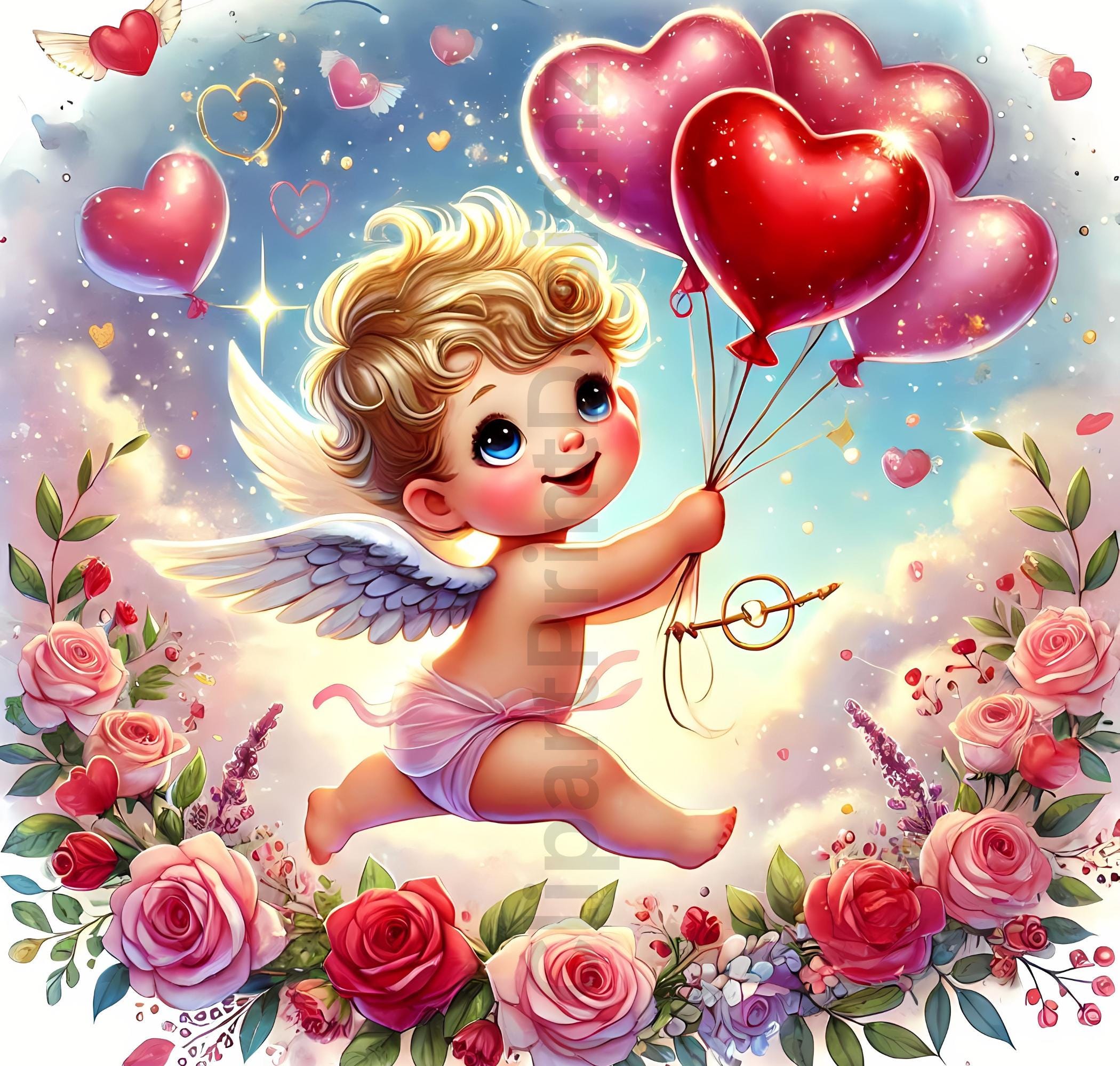 Cute Valentines Day Cupids Clipart Bundle, Valentine Cupid Clip Art ...