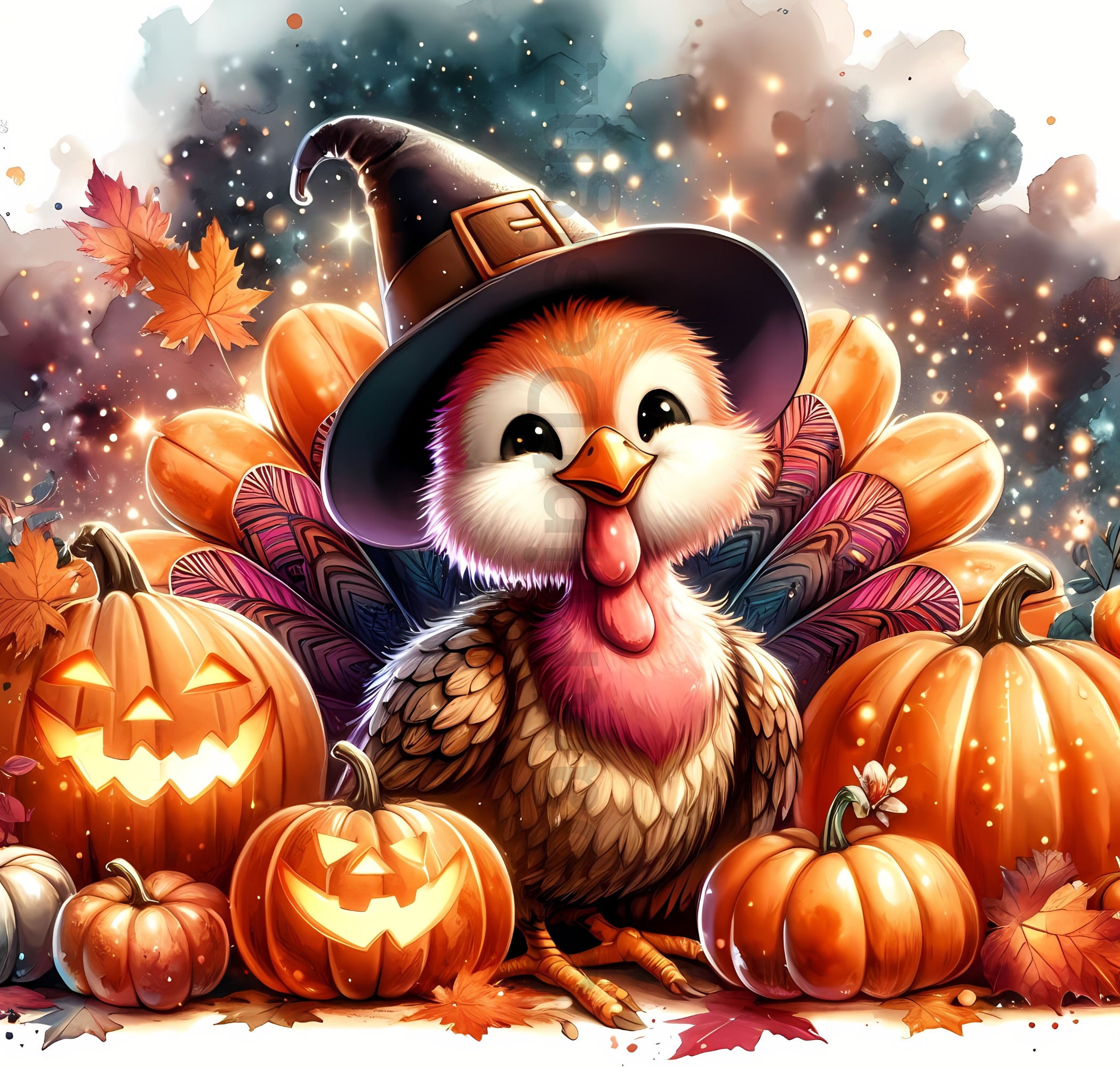 Cute Fall Turkeys Clipart Bundle, Watercolor Turkey Clip Art Images ...