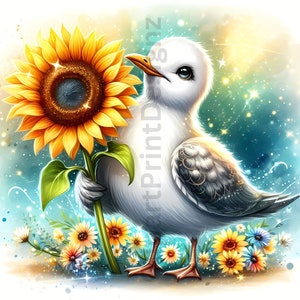 Cute Summer Seagulls Clipart Bundle, Watercolor Seagull Clip Art Images ...