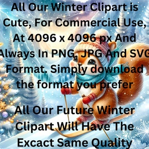 1300+ Cute Winter Clipart Bundle, Festive Watercolor Clip Art Images ...