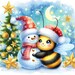 Cute Christmas Bees Clipart Bundle, Xmas Bee Clip Art Images ...