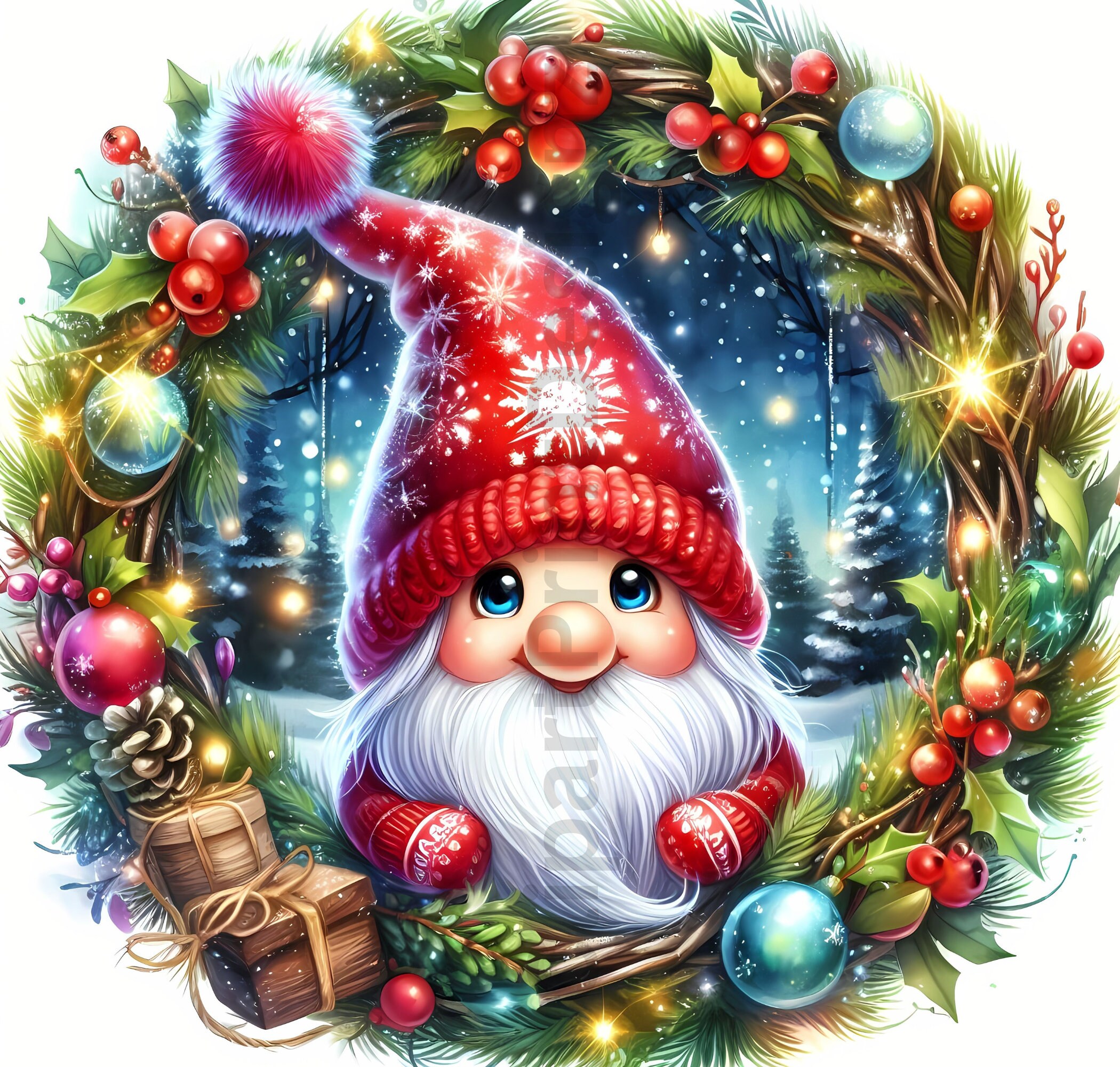 Cute Christmas Gnomes Clipart Bundle, Xmas Gnome Clip Art Images ...
