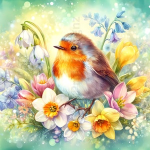 Cute Watercolor Spring Animals Clipart Bundle, 20 High Quality Pngs ...