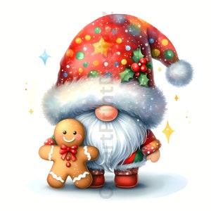 Watercolor Festive Gnomes Clipart Bundle, Cute Christmas Gnomes, 14 ...