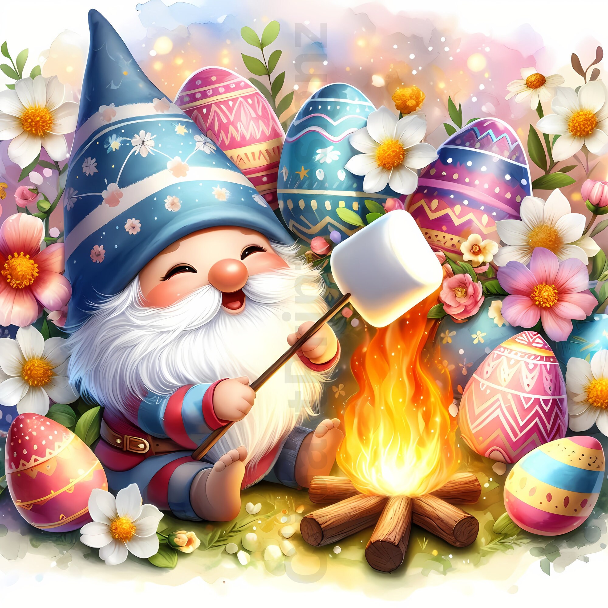 Cute Easter Gnome Clipart Bundle, Festive Watercolor Clip Art Images ...