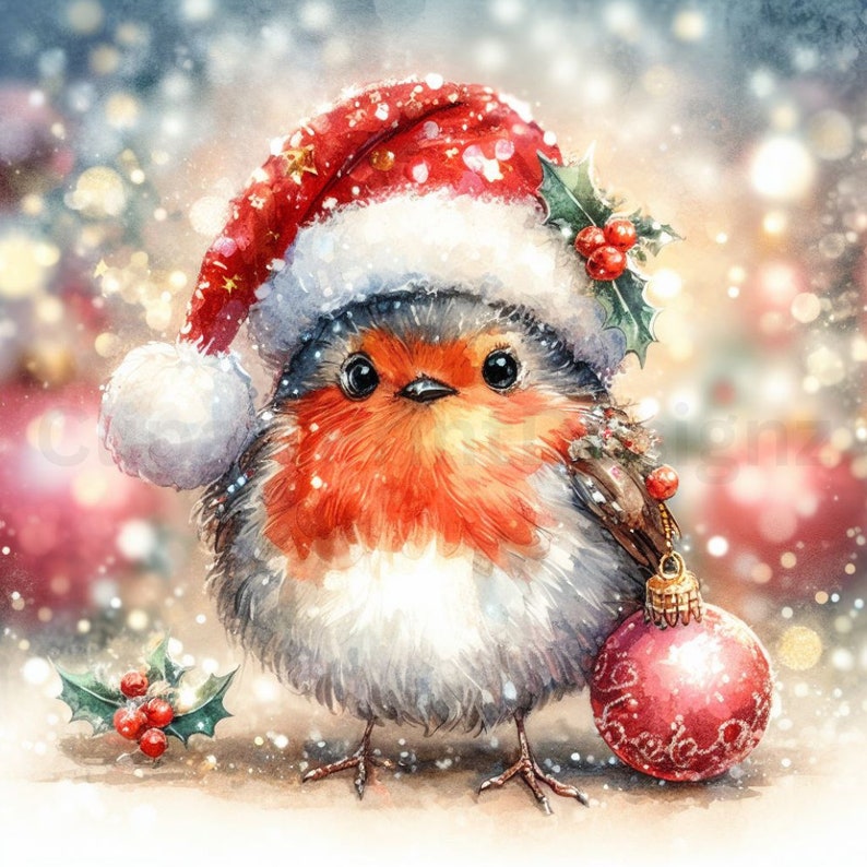 Cute Watercolor Christmas Animals, 15 High Quality Pngs and Jpgs ...