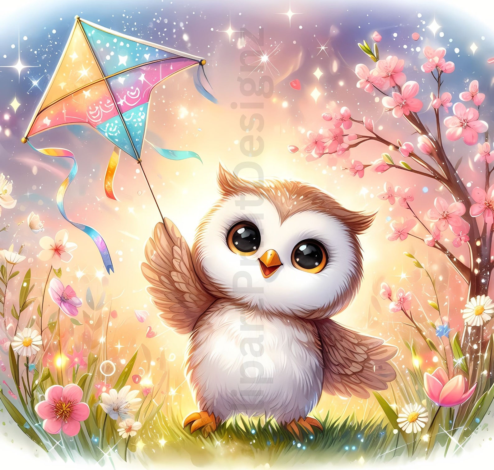 Cute Spring Owls Clipart, Watercolor Animal Images, High Quality Bundle ...