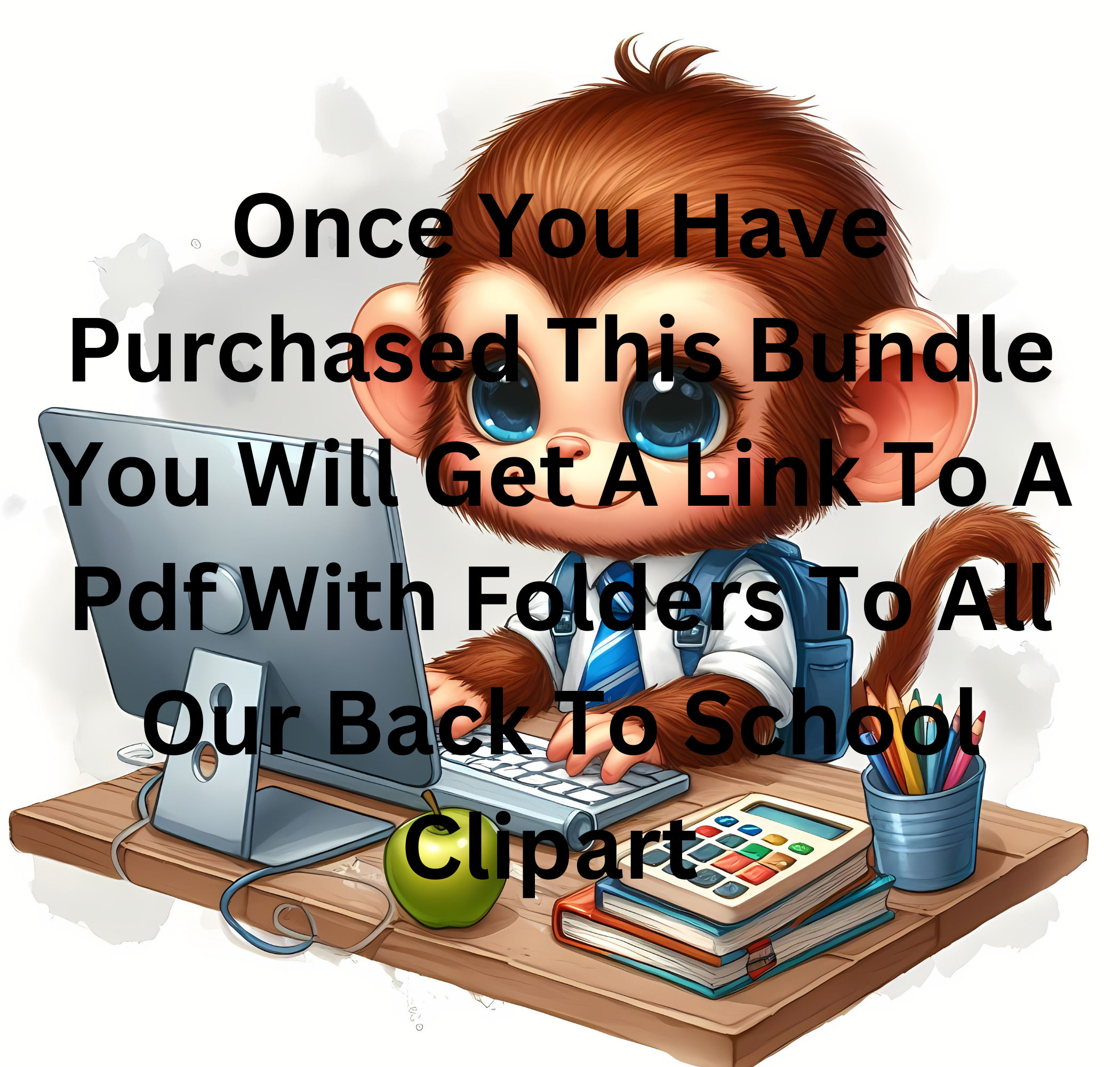 Mega Cute Back to School Clipart Bundle, Watercolor Animals Clip Art ...