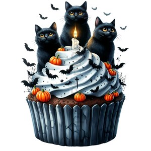 Halloween Cupcakes Clipart Bundle, Watercolor Clip Art Image, High ...