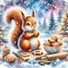 Cute Winter Squirrel Clipart Bundle, Festive Watercolor Clip Art Images ...