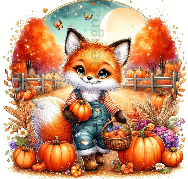 Cute Fall Animals Clipart Bundle, Watercolor Animal Clip Art Images ...