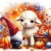 Cute Fall Lambs Clipart Bundle, Watercolor Lamb Clip Art Images, High ...