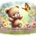 Cute Spring Teddy Bears Clipart Bundle, Watercolor Clip Art Images ...
