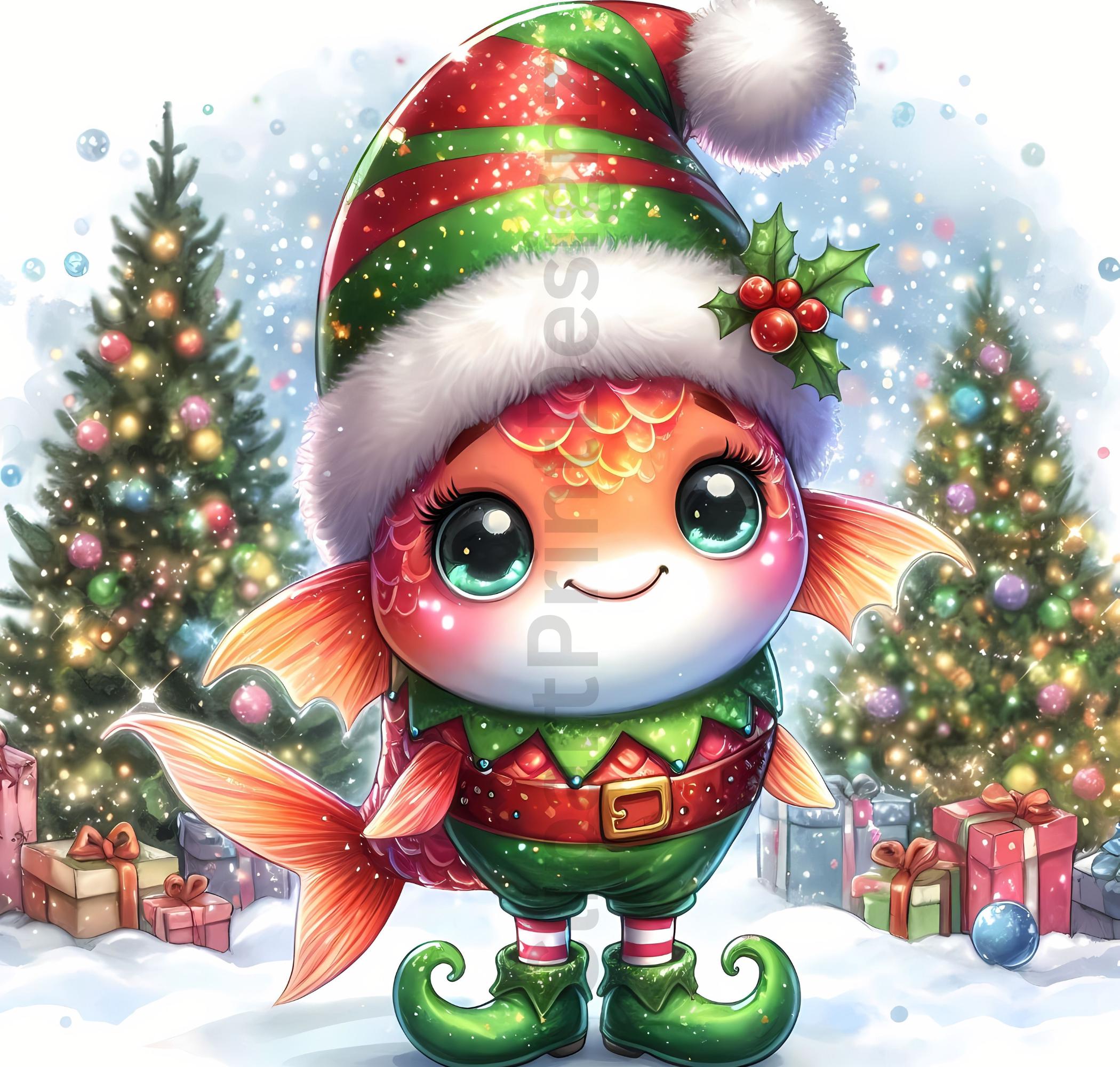 Cute Christmas Elf Animal Clipart Bundle, Xmas Elves Clip Art Images ...