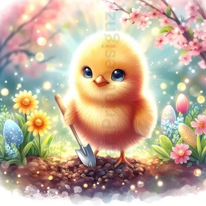 Cute Spring Chicks Clipart Bundle, Watercolor Clip Art Images, 20 High ...
