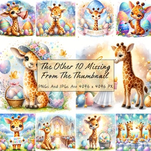 Cute Easter Giraffes Clipart, Funny Watercolor Animal Images, High ...