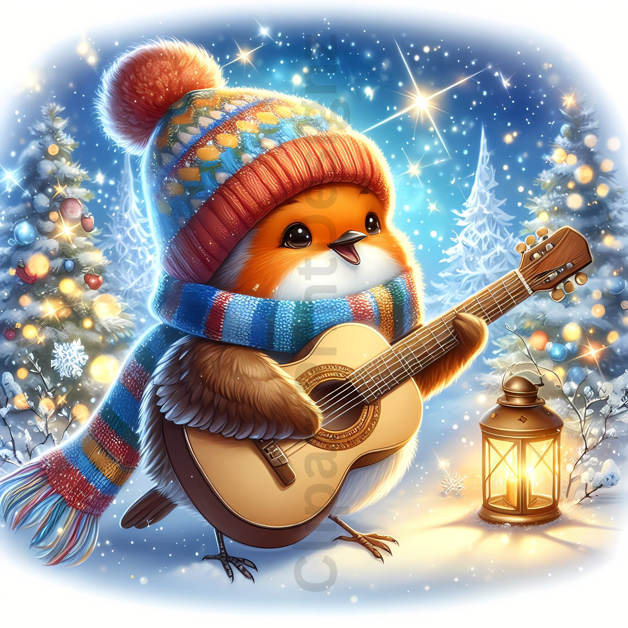 Cute Winter Robins Clipart Bundle, Festive Watercolor Clip Art Images ...
