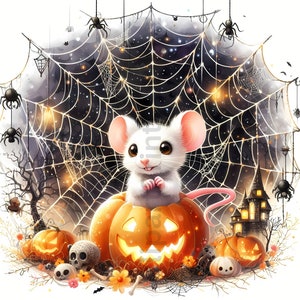 Cute Halloween Animals Clipart Bundle, Watercolor Clip Art Images, High ...