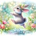 Cute Spring Bunny Clipart Bundle, Watercolor Clip Art Images, 20 High ...