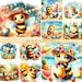 Cute Summer Bees Clipart Bundle, Watercolor Bee Clip Art Images, High ...