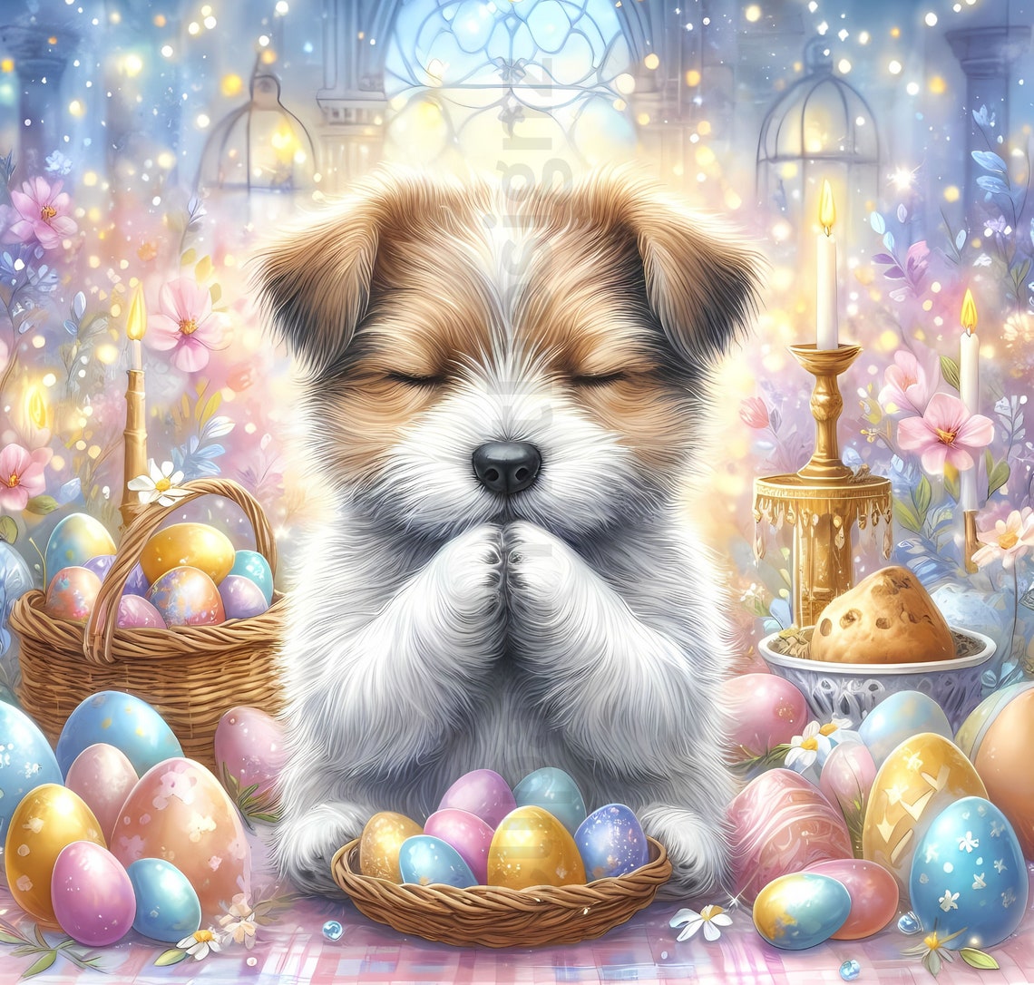 Cute Easter Dogs Clipart Bundle, Watercolor Clip Art Images, 20 High ...