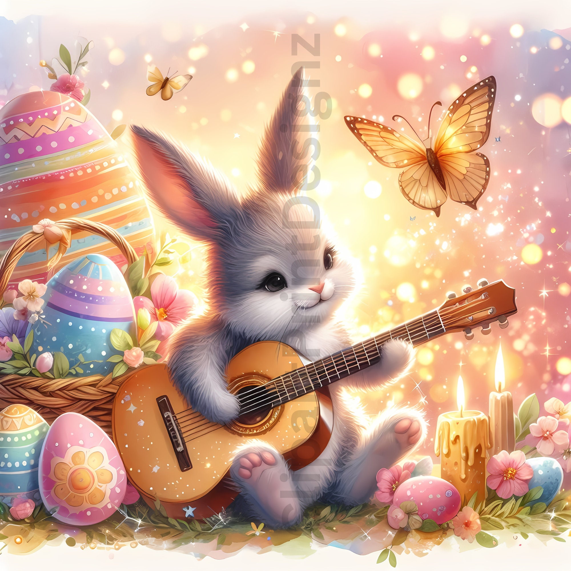 Cute Easter Bunnies Clipart Bundle, Watercolor Clip Art Images, 20 High ...