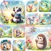Spring Animals Having Fun Clipart Bundle, Cute Watercolor Mega Images ...