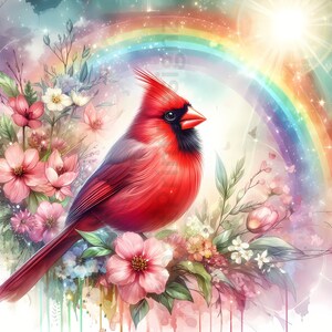Watercolor Spring Red Cardinals Clipart, Cute Animal Images, High ...