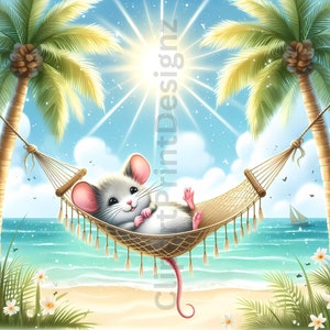 Cute Summer Mouse Clipart Bundle, Watercolor Mice Clip Art Images, High ...