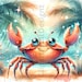 Cute Summer Crabs Clipart Bundle, Watercolor Crab Clip Art Images, High ...