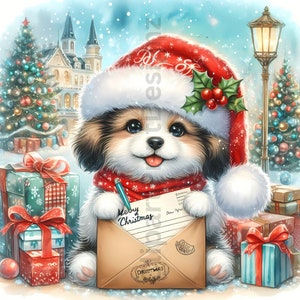Cute Christmas Dogs Clipart Bundle, Xmas Dog Clip Art Images ...