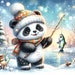 Cute Winter Panda Clipart Bundle Festive Watercolor Clip Art - Etsy