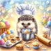 Cute Animals Baking Easter Treats Clipart, High Quality Watercolor ...