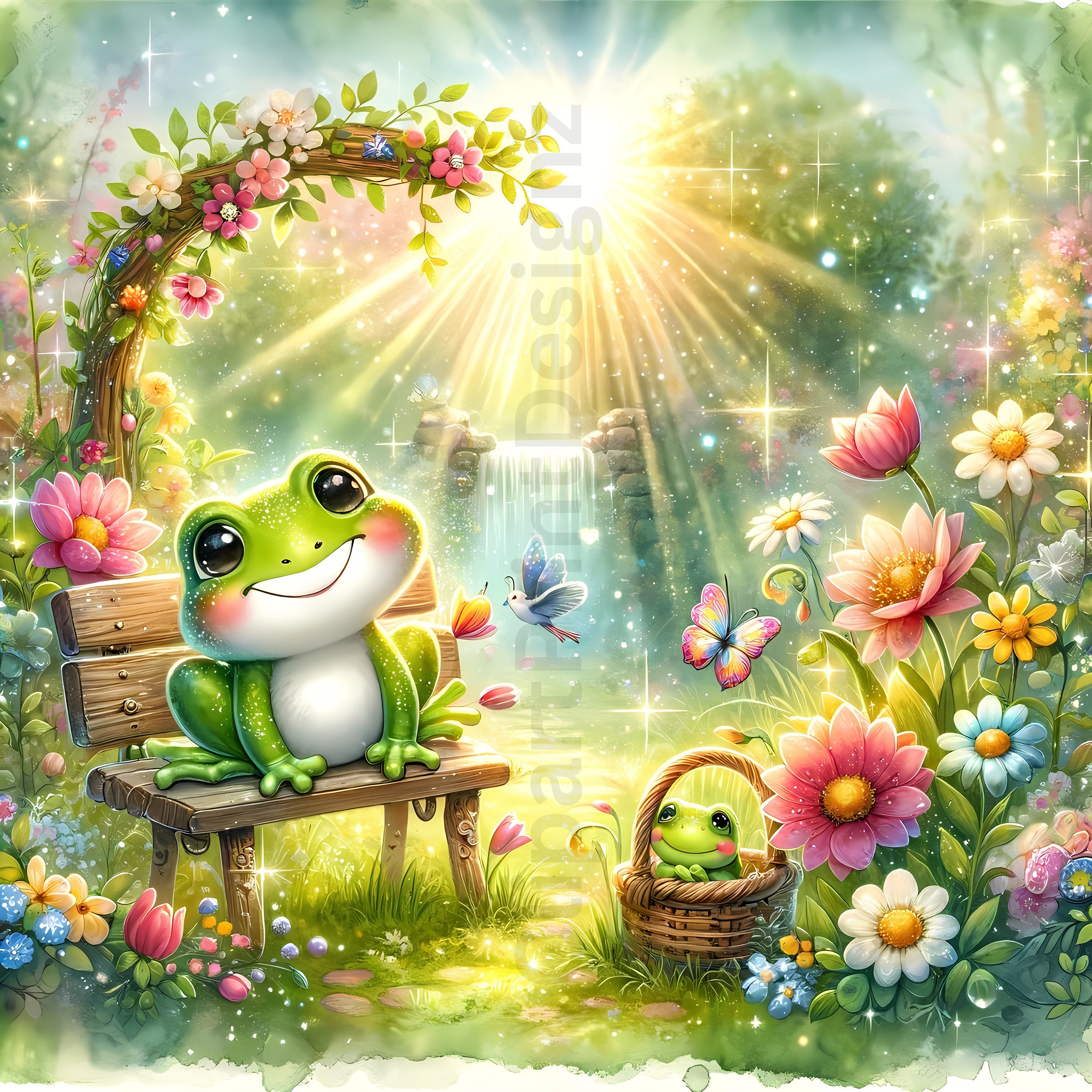Cute Spring Frogs Clipart Bundle, Watercolor Clip Art Images, 20 High ...