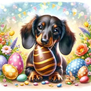 Cute Easter Dogs Breeds Clipart Bundle, Watercolor Clip Art Images, 20 ...