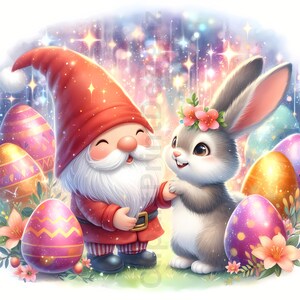 Cute Easter Gnome Clipart Bundle, Festive Watercolor Clip Art Images ...