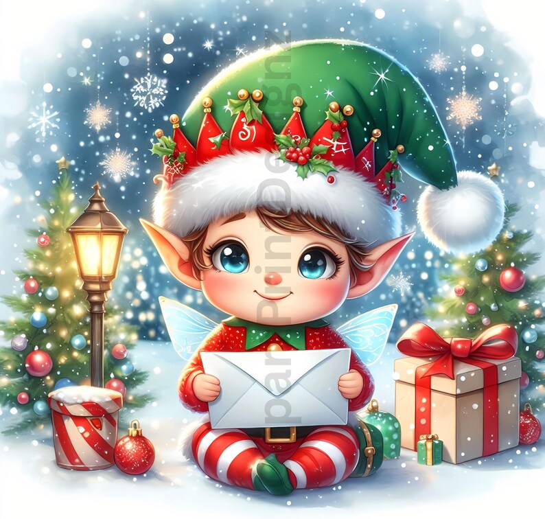 Cute Christmas Card Creatures Clipart Bundle, Xmas Clip Art Images ...