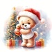 Cute Watercolor Christmas Teddy Bear, 20 High Quality Pngs and Jpgs ...