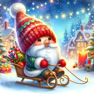 Cute Christmas Gnomes Clipart Bundle, Xmas Gnome Clip Art Images ...