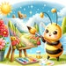 Cute Spring Bees Clipart Bundle, Watercolor Clip Art Images, 26 High ...