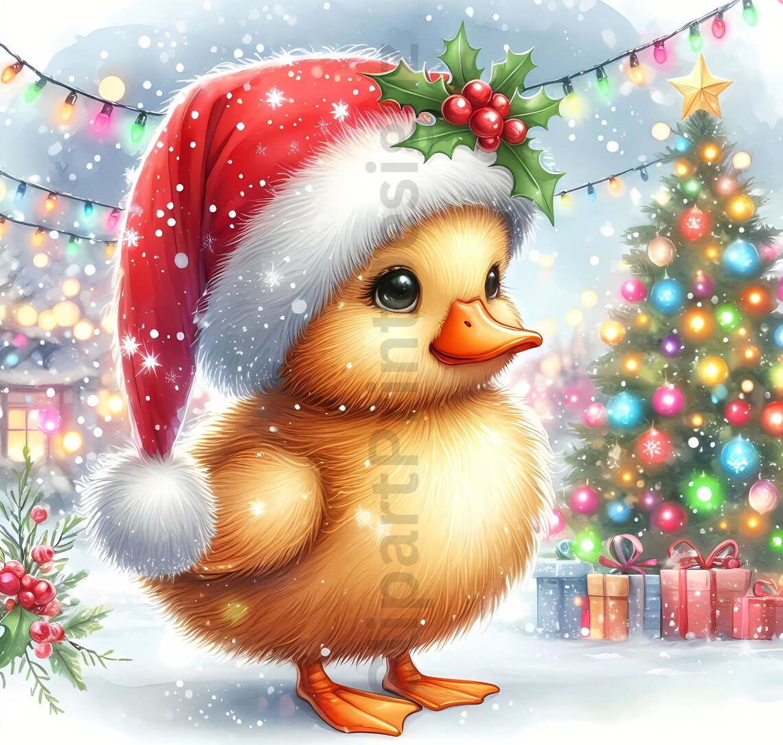 Cute Christmas Ducks Clipart Bundle, Xmas Ducks Clip Art Images ...